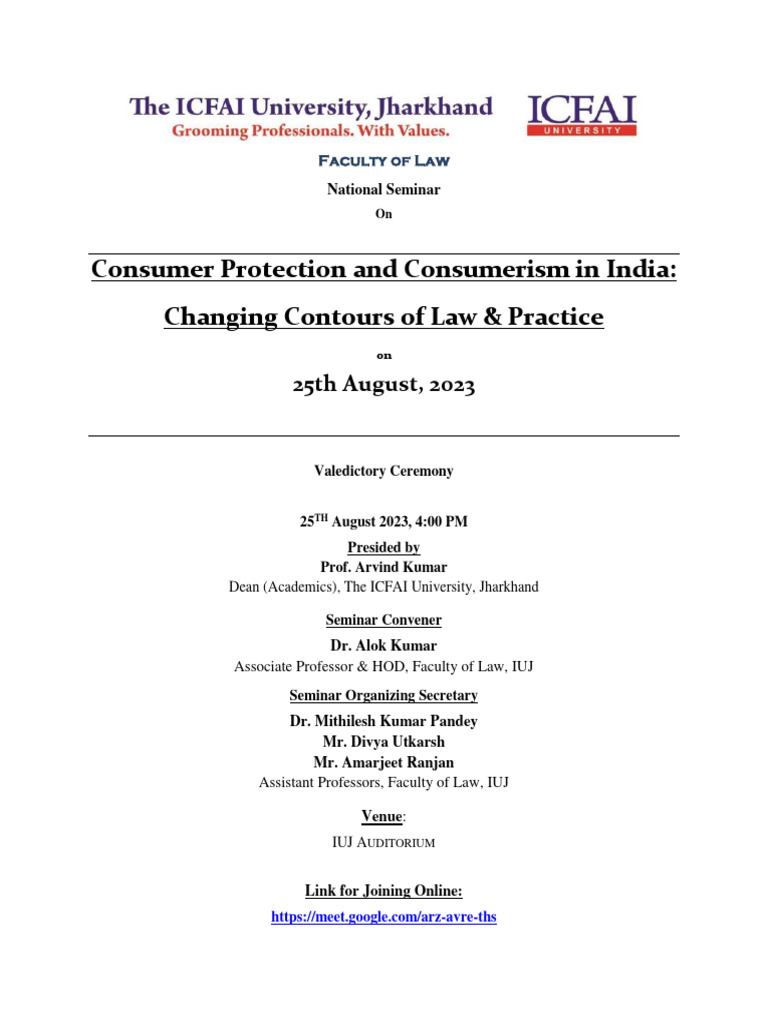 National Seminar - Valedictory Schedule | PDF