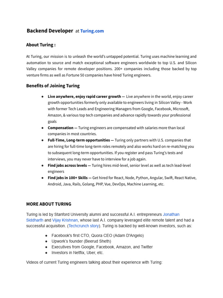 Remote Backend Developer - Golang | PDF | Computing | Information Technology