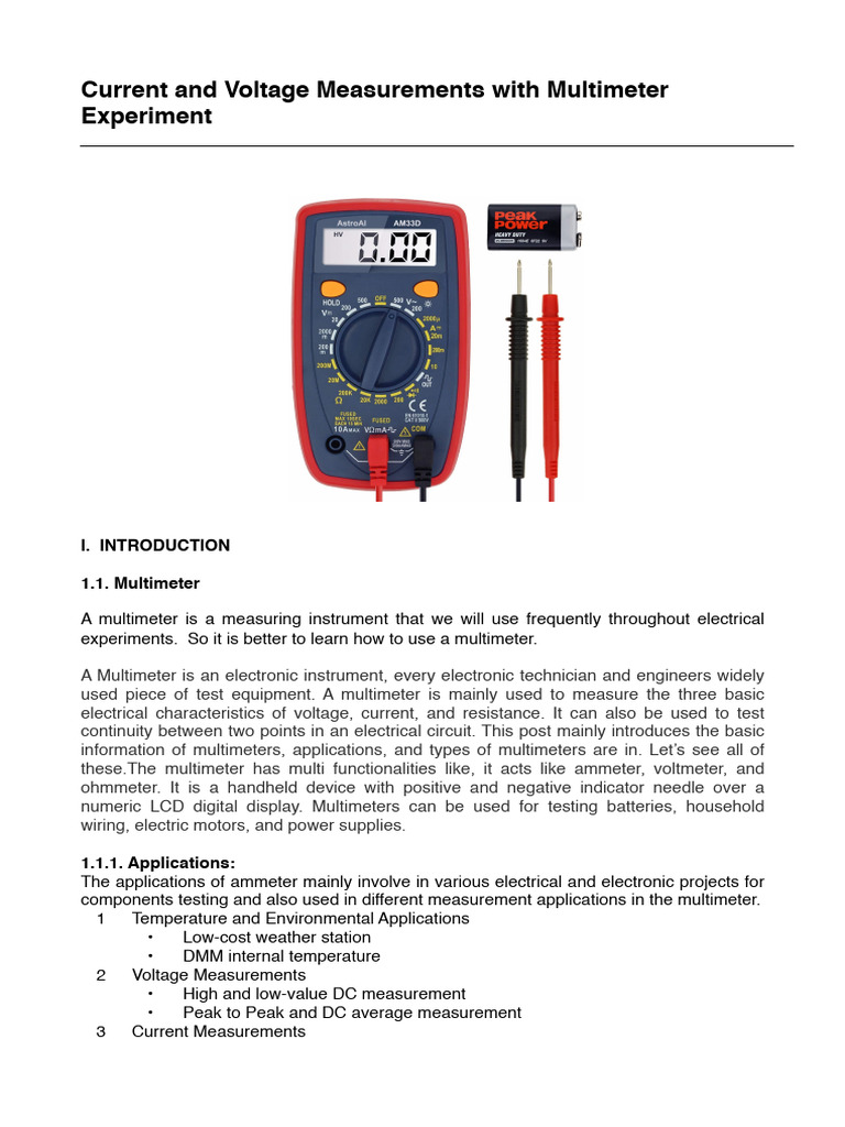 Measurement Electricity | Download Free PDF | Electricity | Electronics