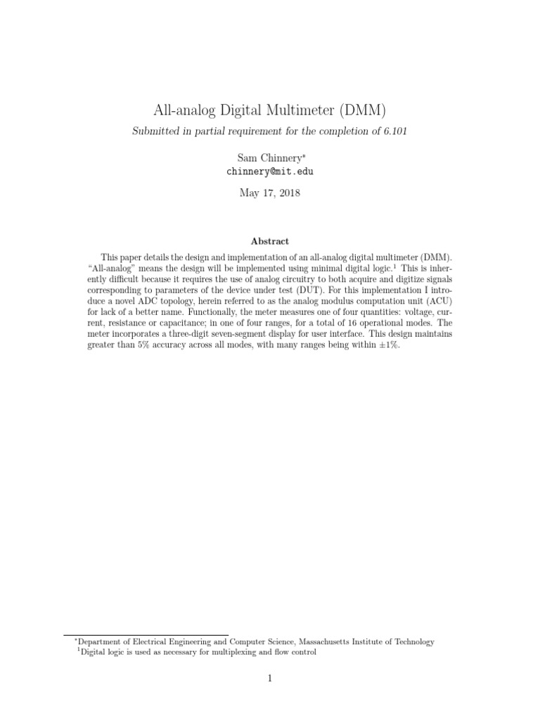 Chinnery Project Final Report Pdf Resistor Operational Amplifier 