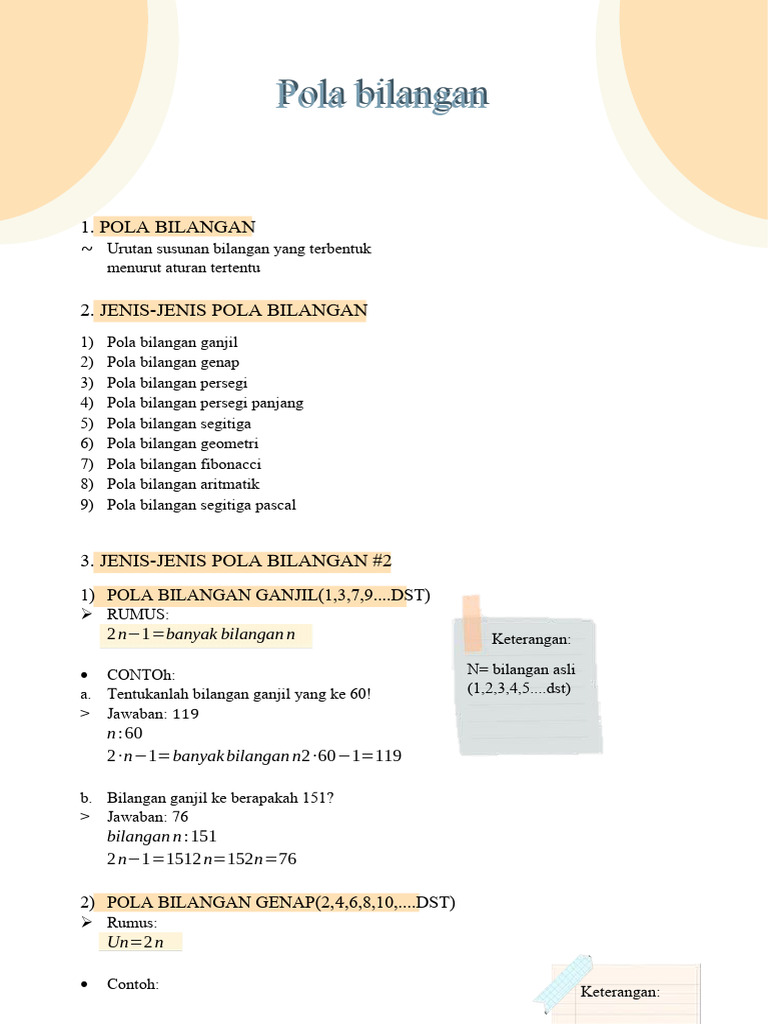 Pola Bilangan 2 | PDF | Metode & Bahan Ajar