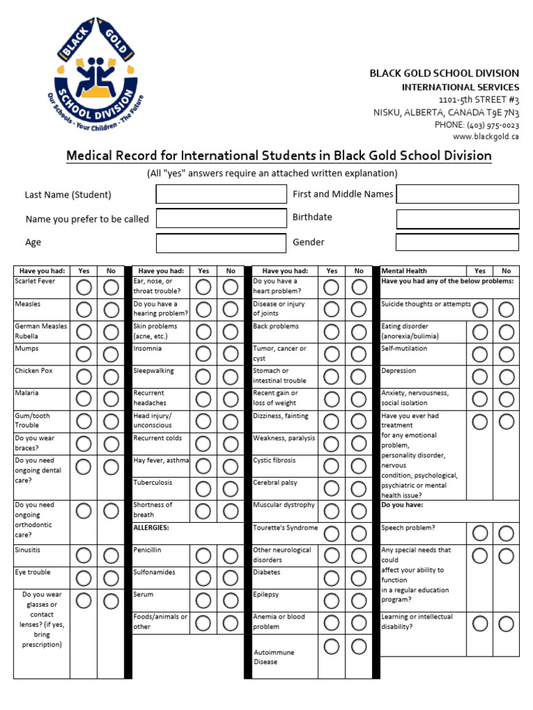 Medical Form Black Gold | PDF