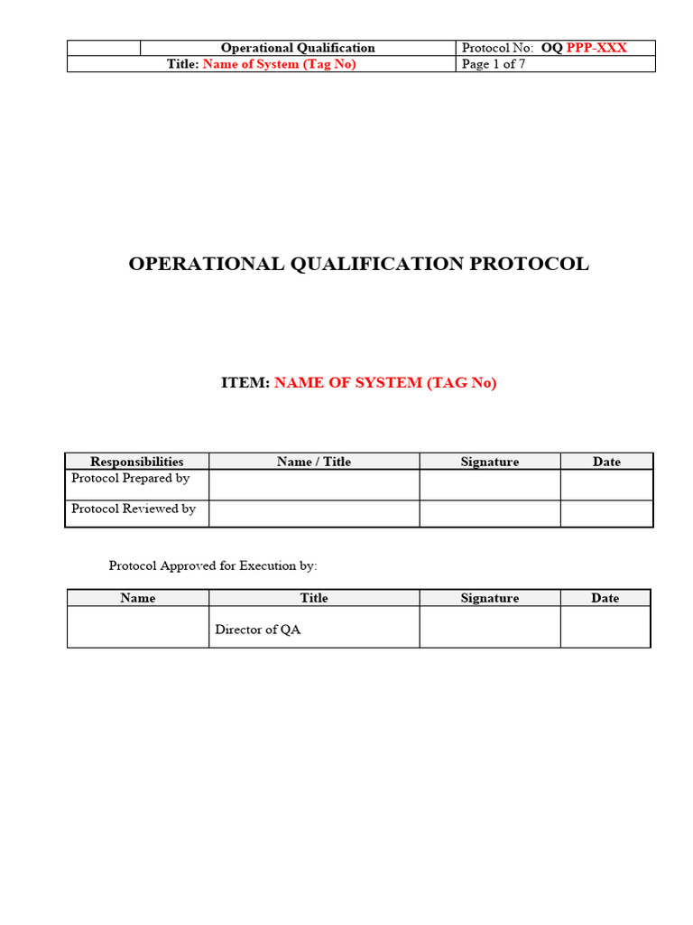 OQ Template For Students | PDF