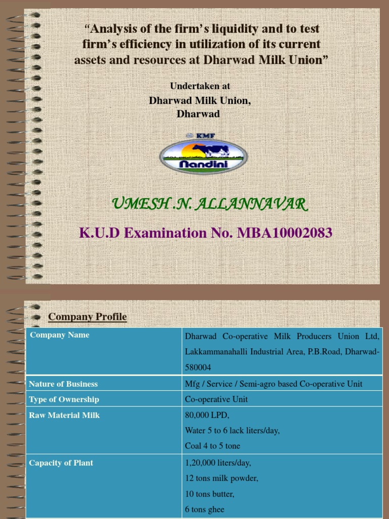 KMF Project Viva Presentation | PDF | Revenue | Working Capital