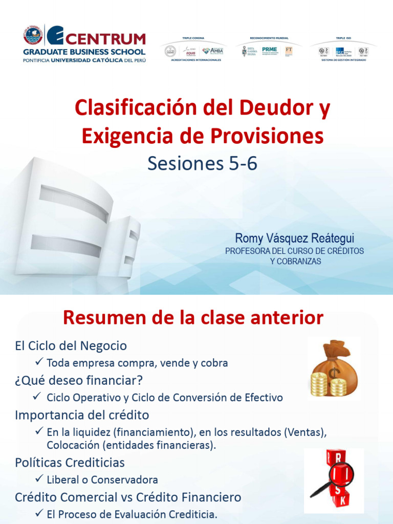 Sesion 5-6 Reglamento para La Evaluación y Clasificación Del Deudor y ...