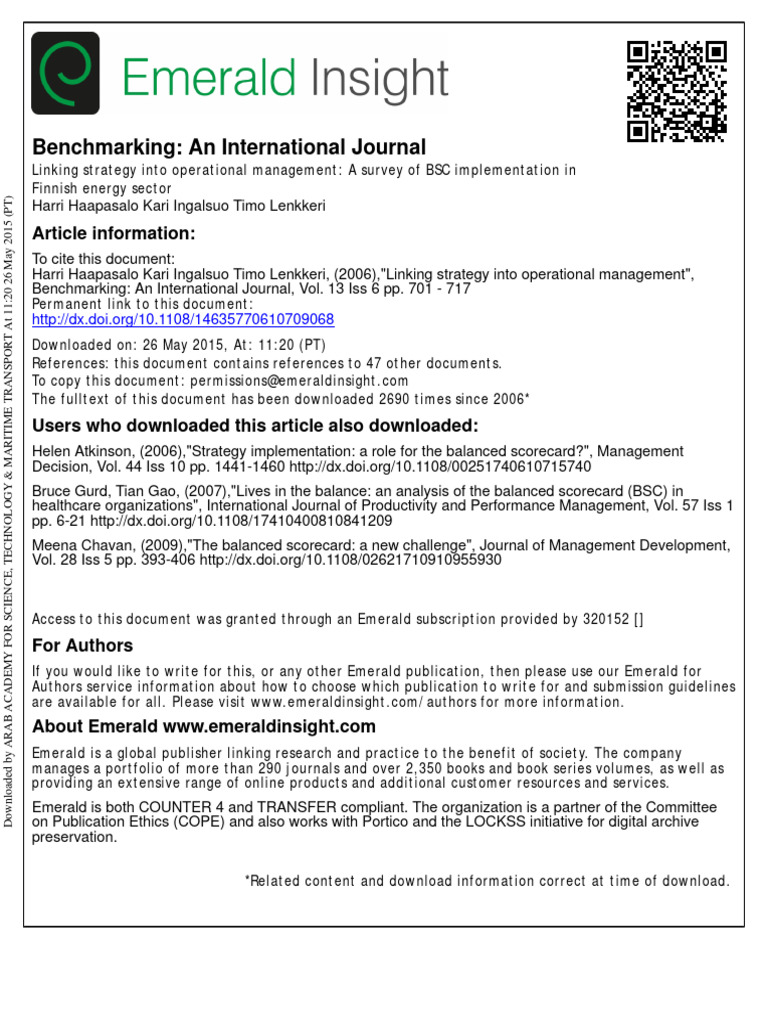 BSC Implementation | PDF | Performance Indicator | Goal