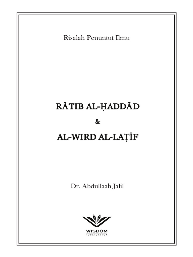 Ratib Al Haddad Dan Al Wird Al Latif Penuntut Ilmu | PDF