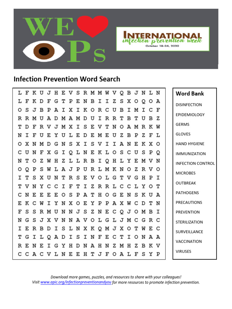 Infection Control Games Printable
