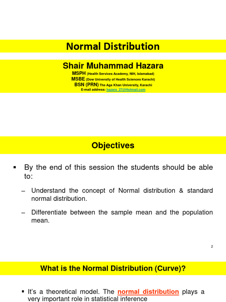 Stats Lecture 06. Normal Distribution Data | PDF | Normal Distribution | Standard Score