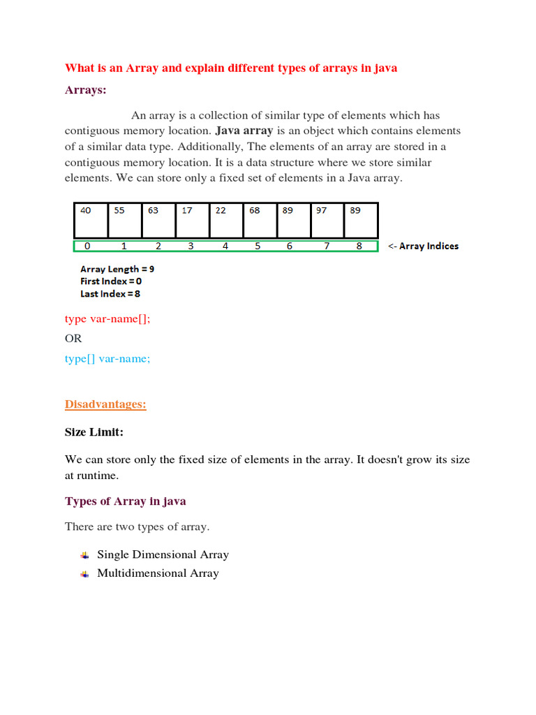 Arrays | PDF | Integer (Computer Science) | Information Technology Arrays | PDF | Integer (Computer Science) | Information Technology