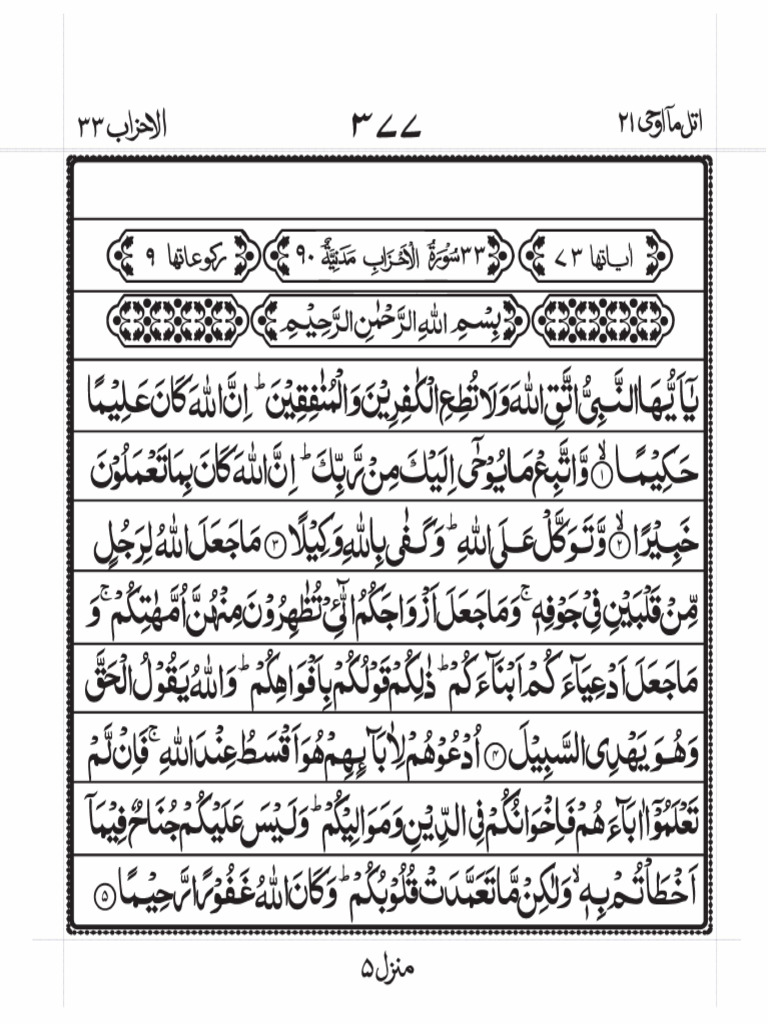 33 Surah Al Ahzab | PDF