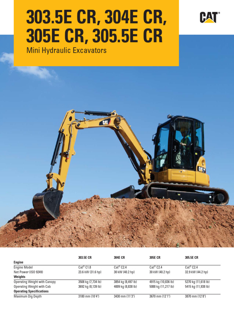 303.5 To 305.5 Mini Hydraulic Excavators - AEHQ6558-00 | PDF | Mechanical Engineering | Vehicles
