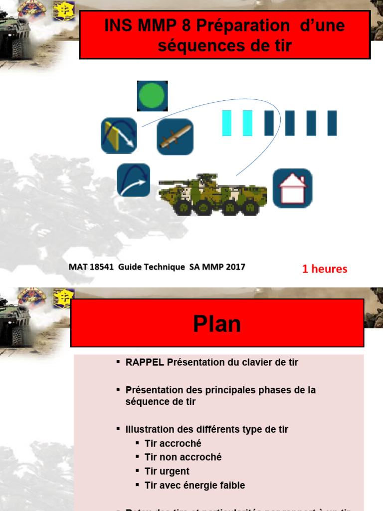 COM 8 INS MMP Présentation Des Séquences de Tir New Pictogramme Batterie | PDF | Munitions ...