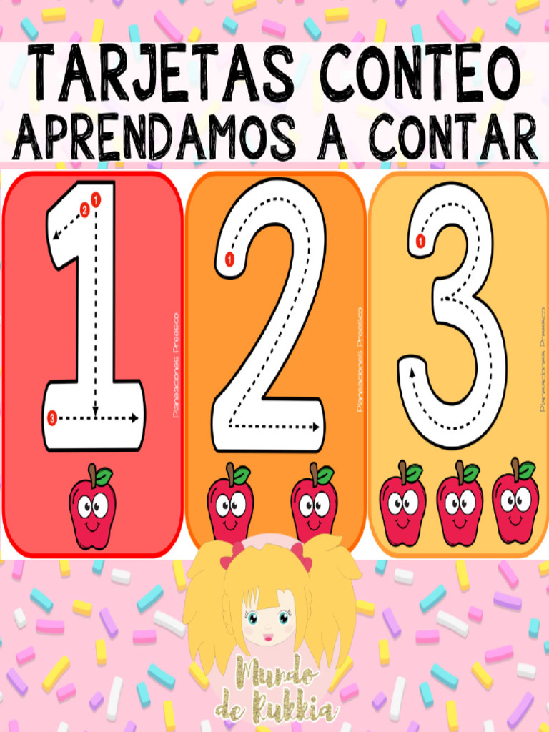 Tarjetas para Aprender A Contar Recopilado Por Mundo de Rukkia | PDF