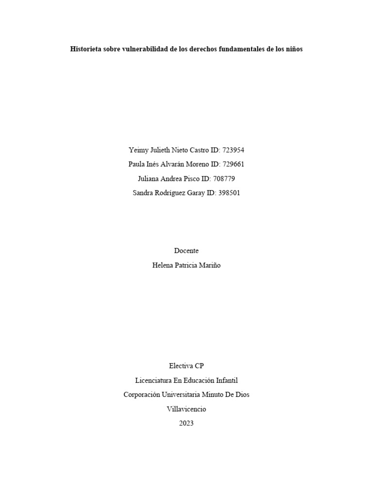 Historieta Derechos Fundamentales Pdf