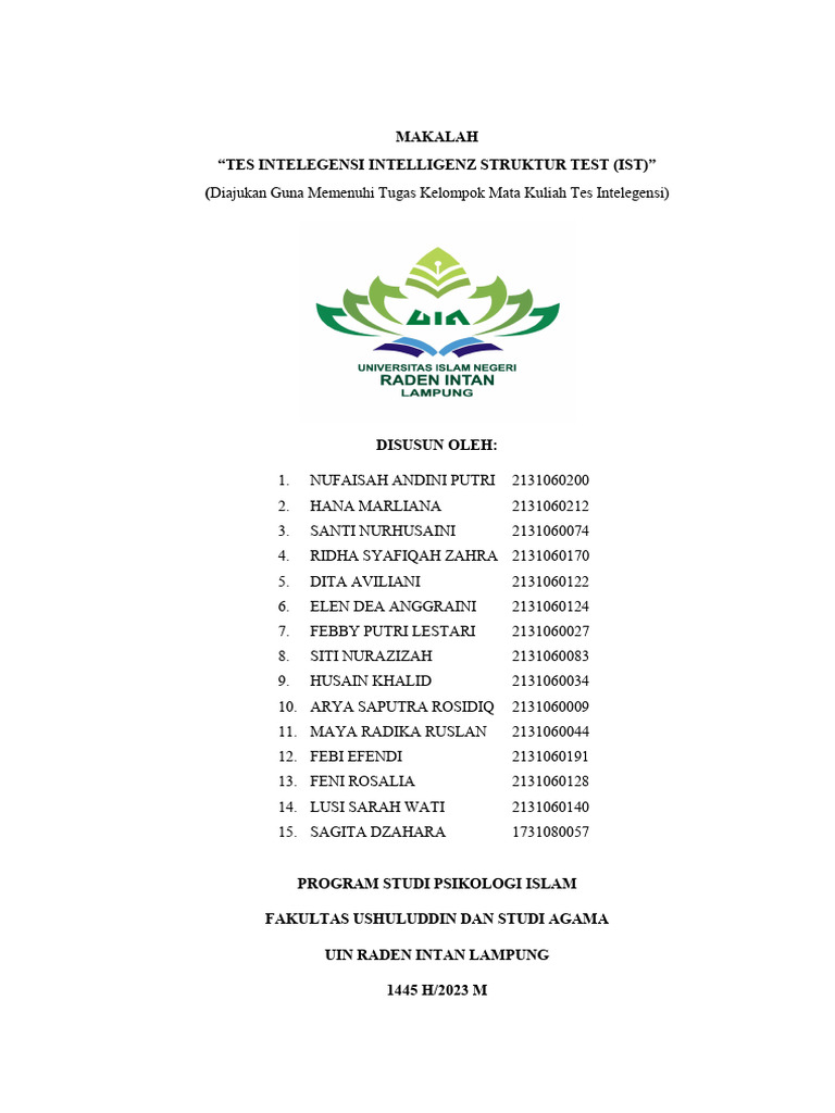 (Kel.1) Tes Ist | PDF | Karier & Perkembangan
