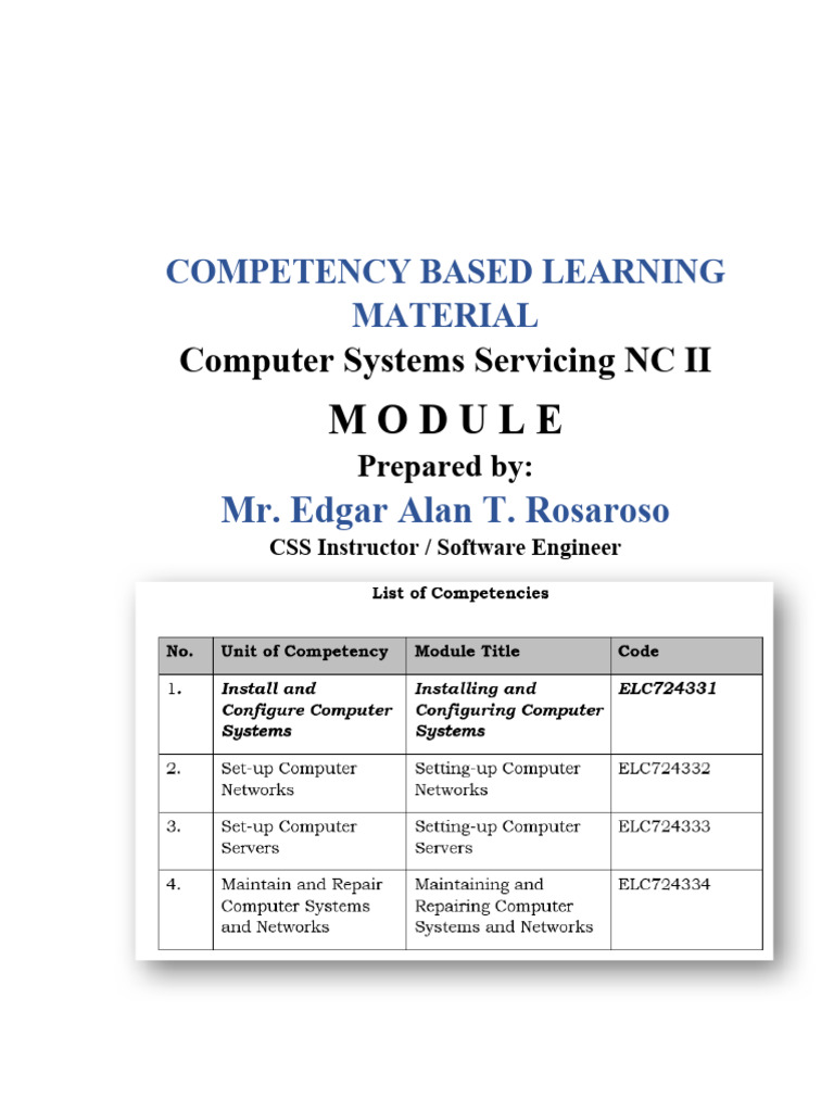 CSS NC Ii Materials Complete by Ea | PDF | Computer Network | Network Interface Controller