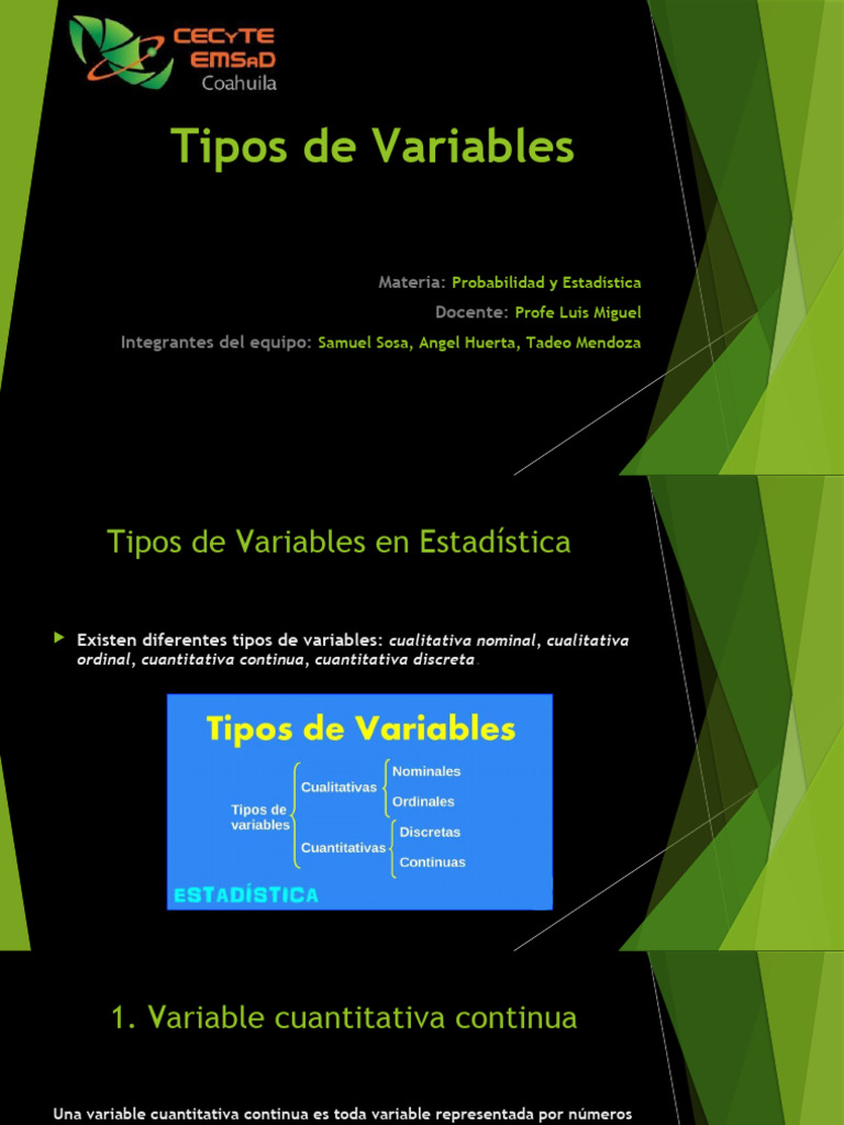 Tipos de Variables | PDF | Relaciones personales, crianza y desarrollo ...