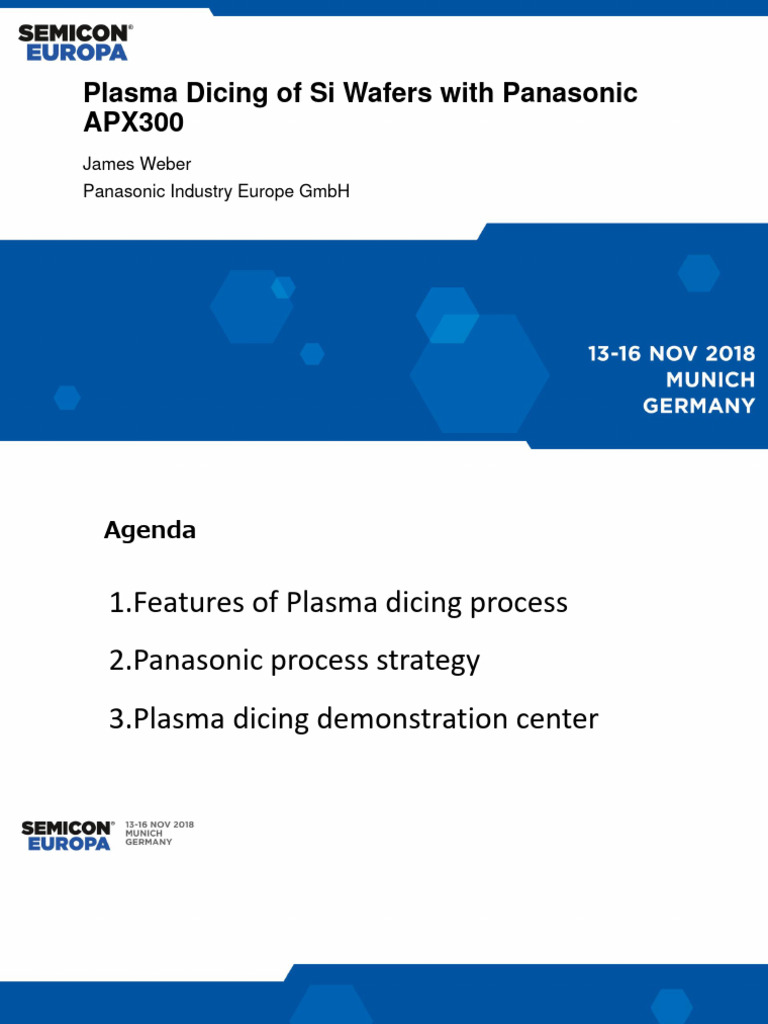 Panasonic Plasma Dicing Technology Overview | PDF | Photolithography ...