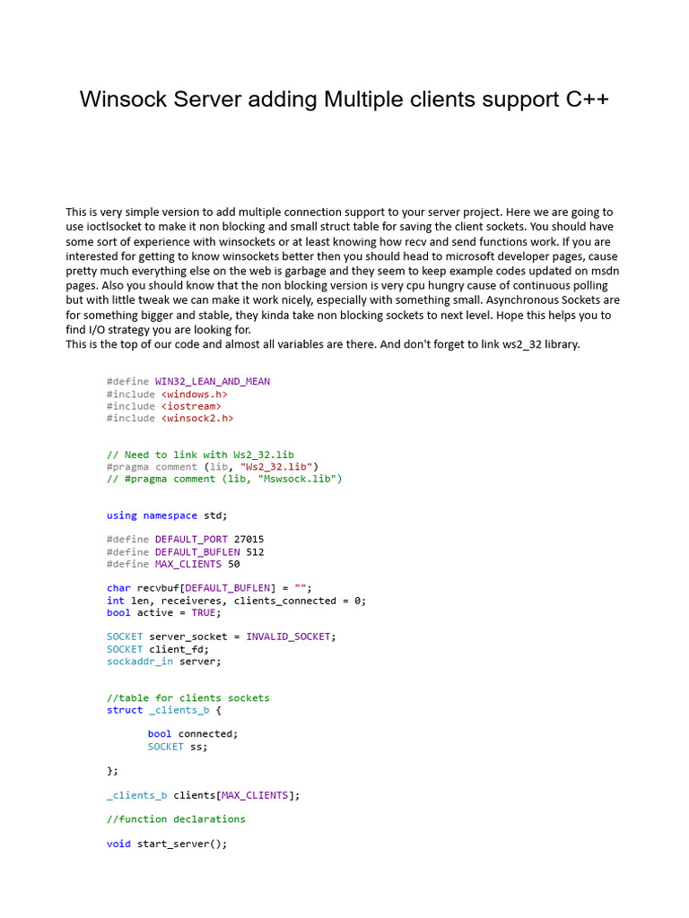 Tutorwinwsock | PDF | Namespace | Software Development