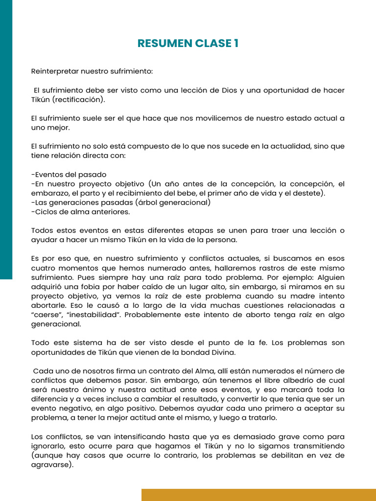 Resumen Clase 1 | PDF | Sufrimiento