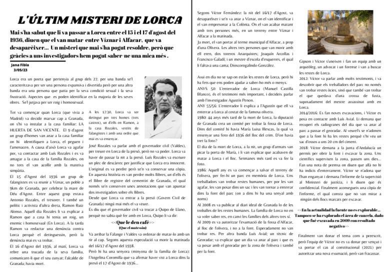 L'últim Misteri de Lorca | PDF