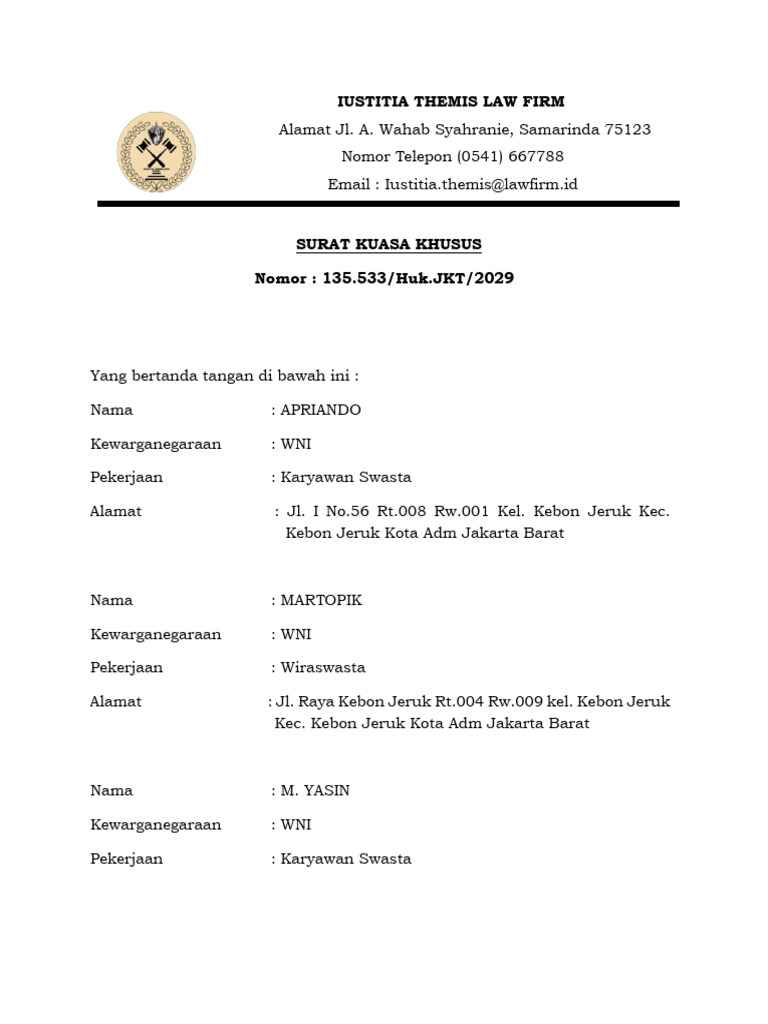 Surat Kuasa Anis | PDF