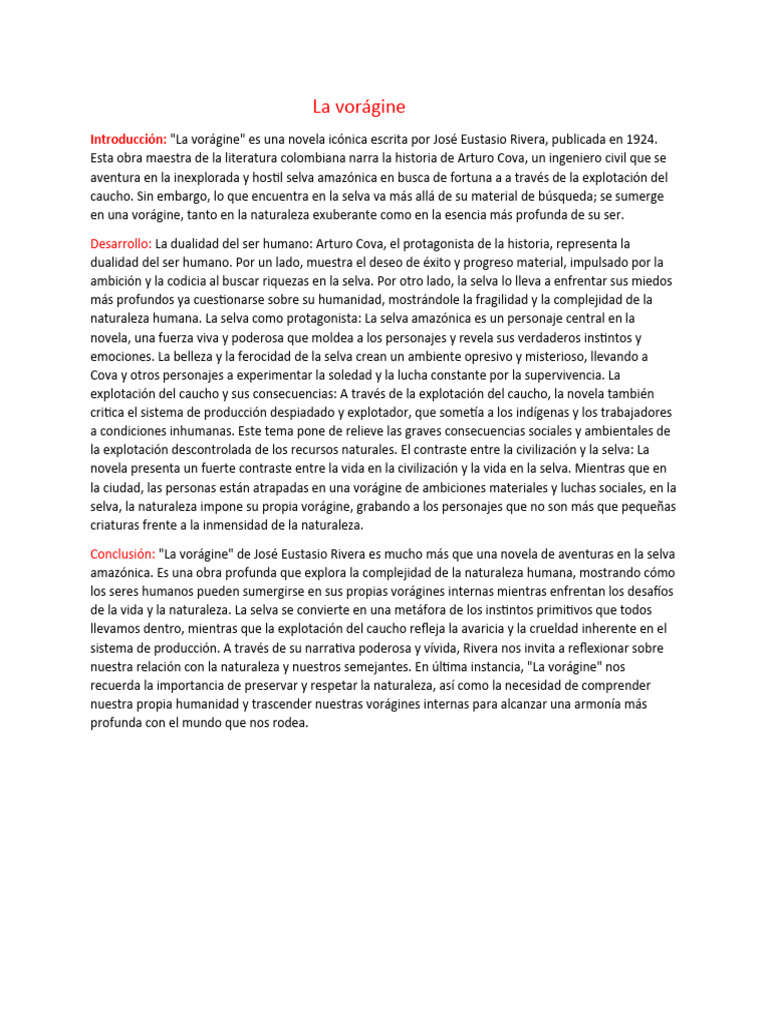 La vorágine | PDF | Caucho natural