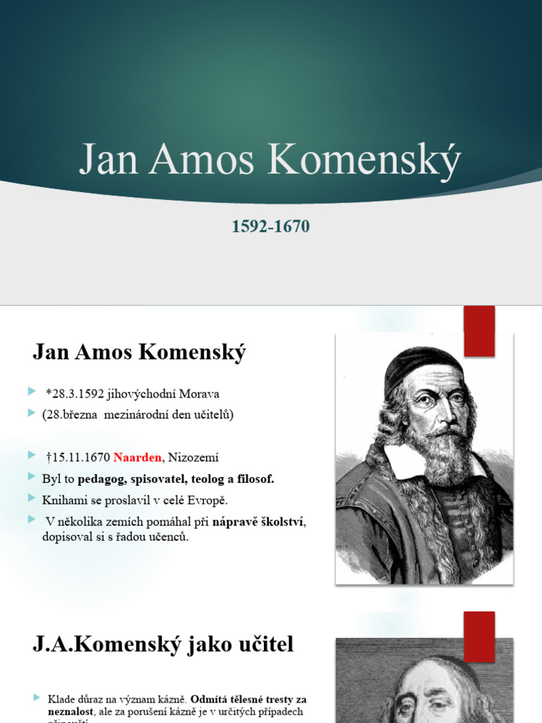 Prezentace Jan Amos Komenský | PDF