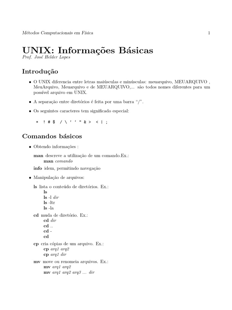 Comandos Basicos Linux Terminal | PDF | Engenharia de Software ...