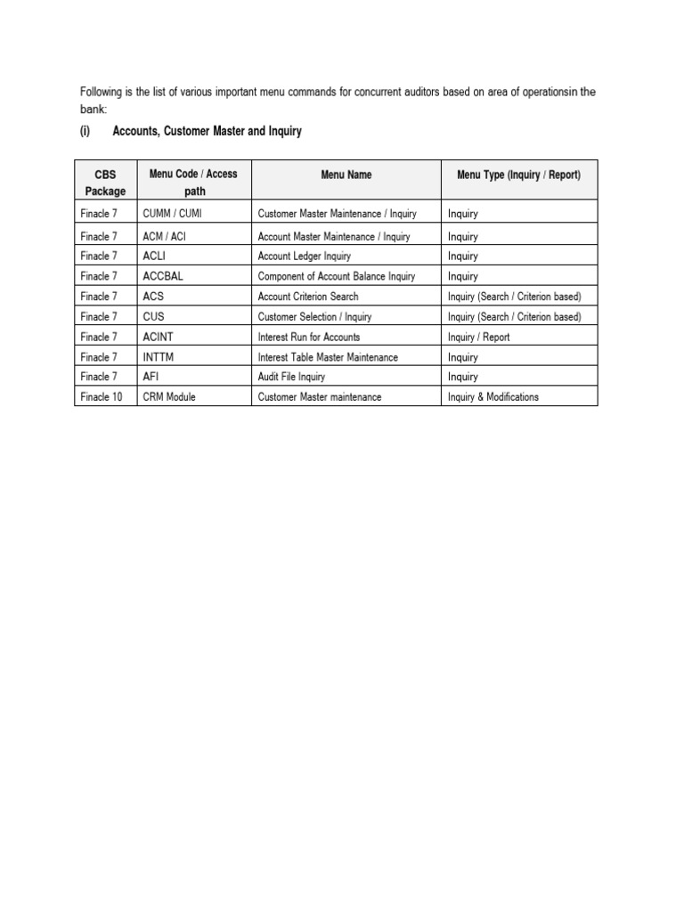 9 Important Menu Commands | PDF | Clearing (Finance) | Cheque
