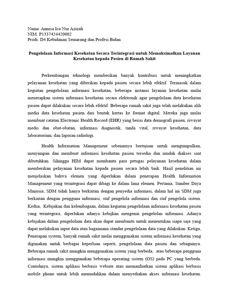 02 - Annisa Ica Nur Azizah - SIK Terintegrasi | PDF