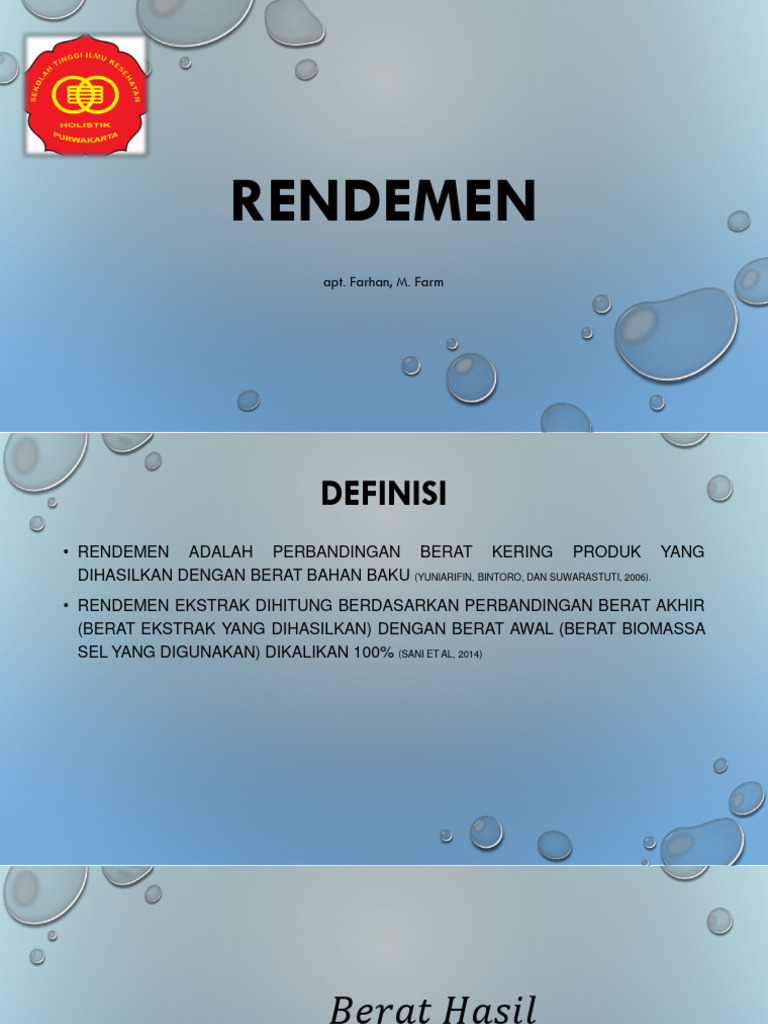 Panduan Menghitung Rendemen | PDF