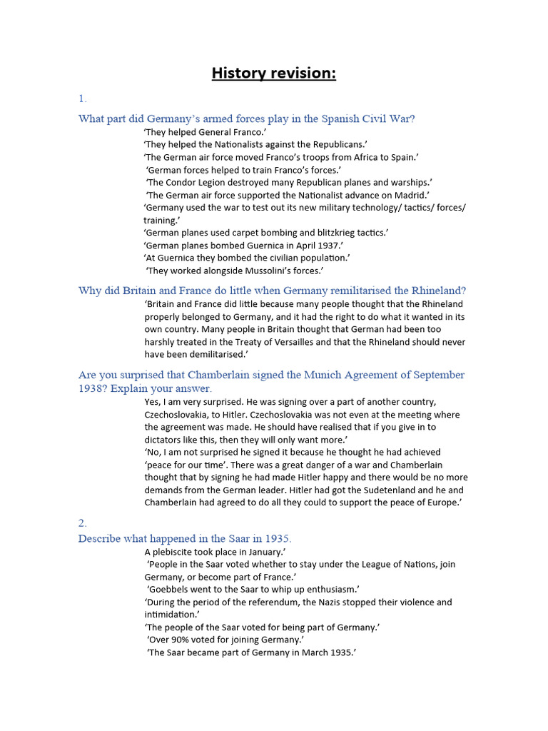 EXAM - The Road To WWII | Download Free PDF | Adolf Hitler | Nazi Germany