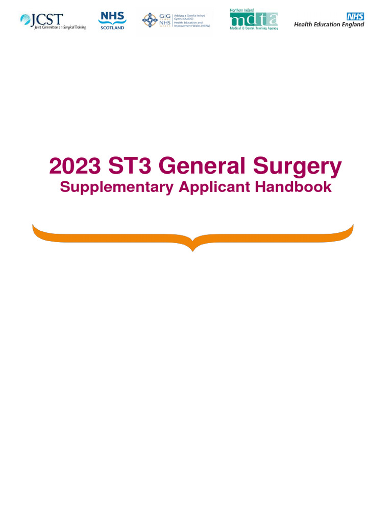 2023 ST3 General Surgery Applicant Guide | PDF | Pub Med | Thesis