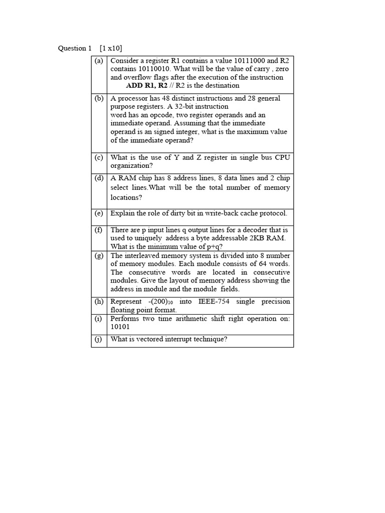 CS 2006 (Coa) - CS - End - May - 2023 | PDF | Input/Output | Central Processing Unit