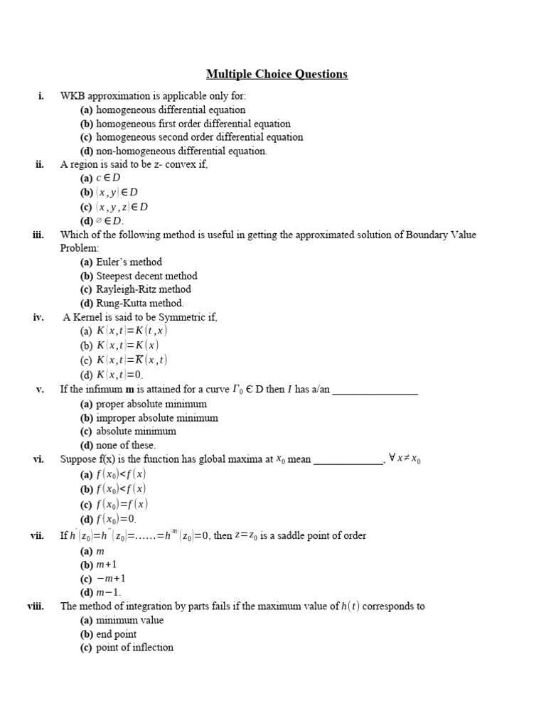 Quiz of Advance Numerical Analysis (Math) | PDF