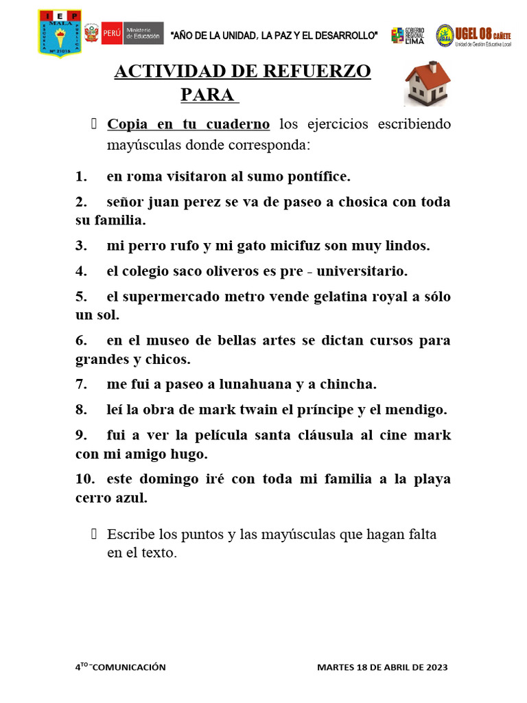 18-04-2023-Actividad para Casa Comunicación | PDF | Clásicos