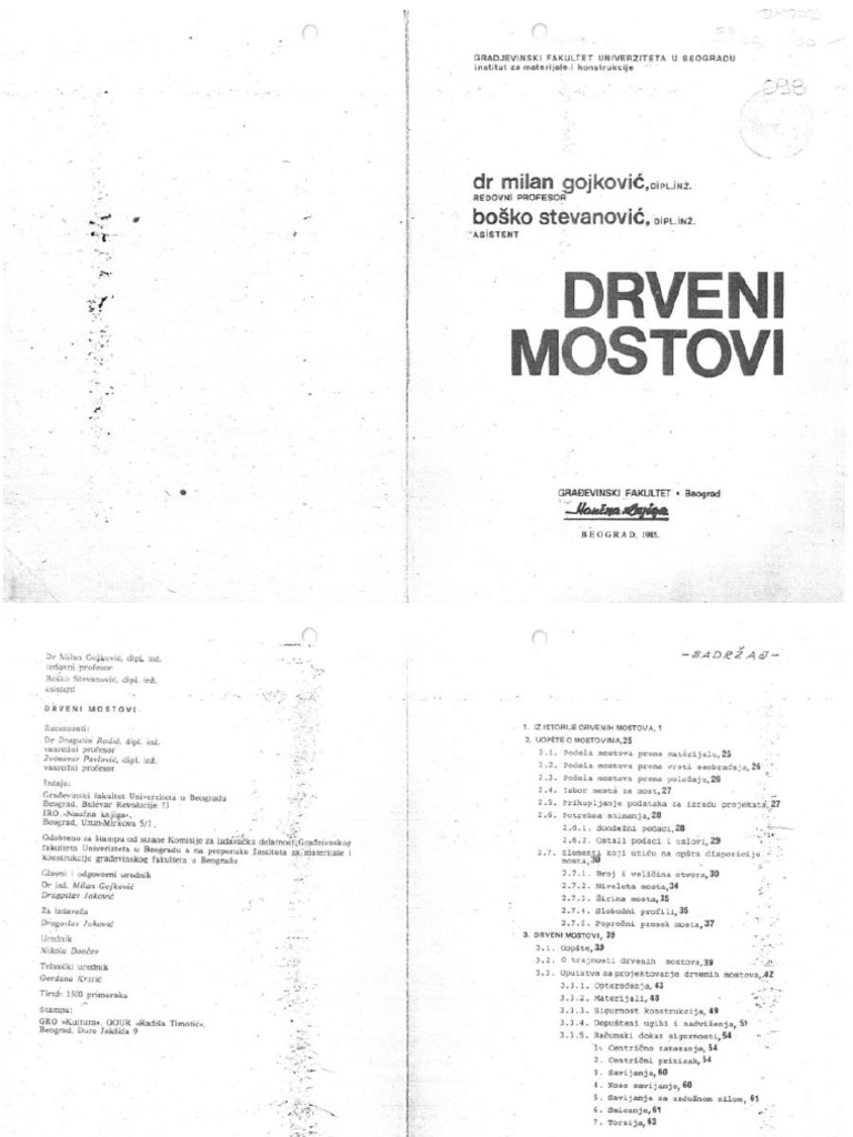 Drveni Mostovi Gojkovic PDF Free | PDF