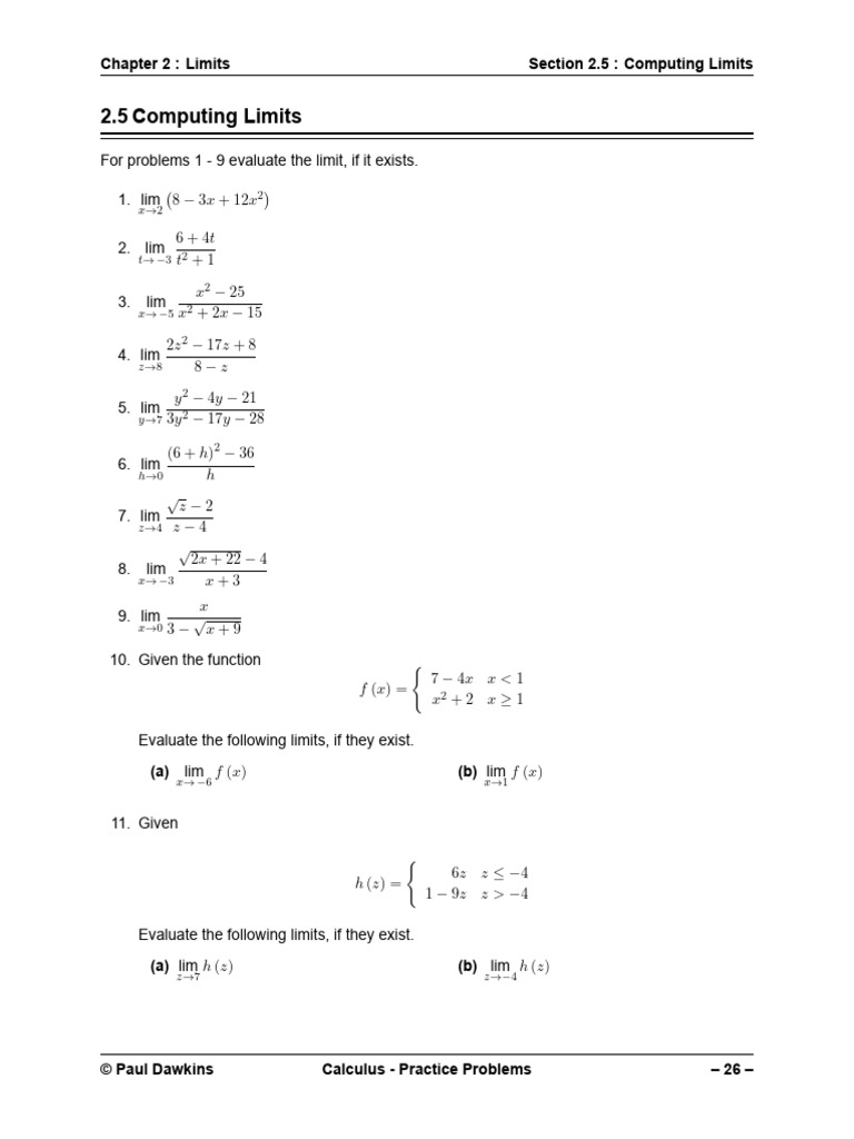 Exercise On Limits | Download Free PDF | Theoretical Computer Science | Discrete Mathematics