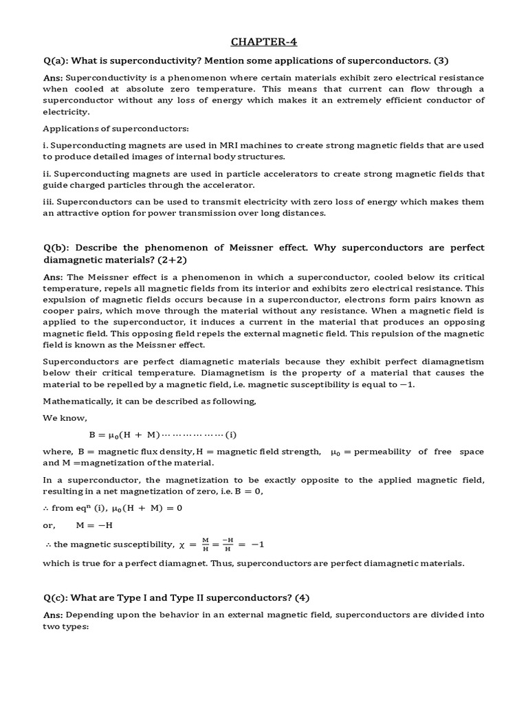 Chap 4. Superconductor | PDF | Superconductivity | Electron
