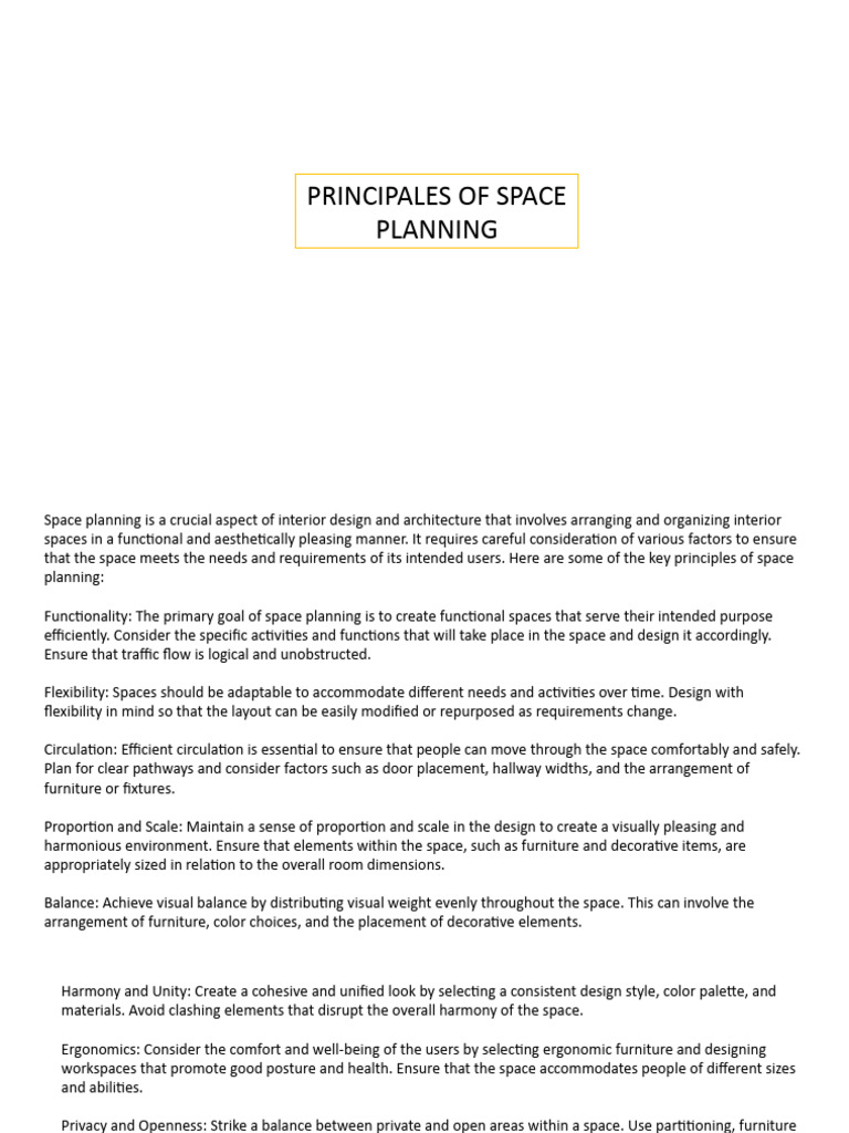 Principles of Effective Space Planning | PDF | Sustainable Design | Design