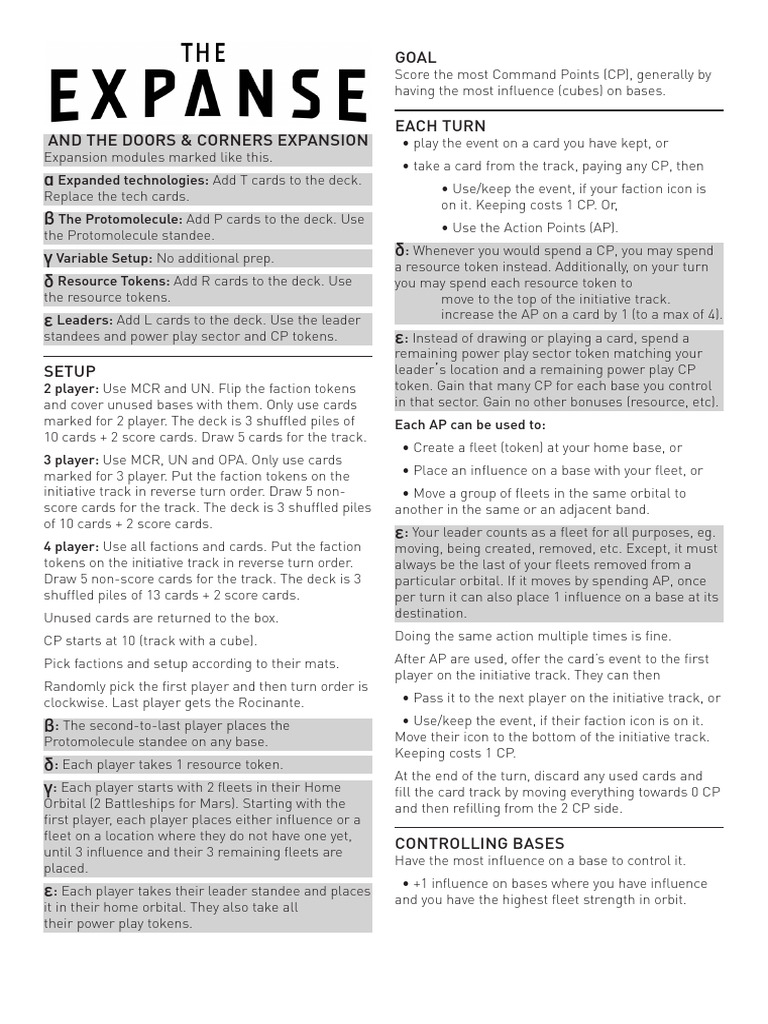 The Expanse+ExpansionGREY | PDF | Gaming | Tabletop Games