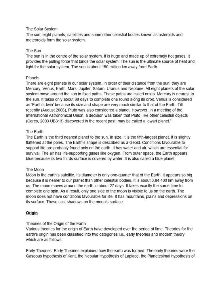 The Solar System Earth Science | PDF | Solar System | Planets