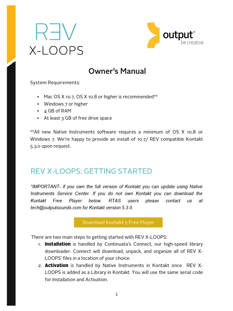 REV X-LOOPS Manual | PDF | Library (Computing) | Computer File