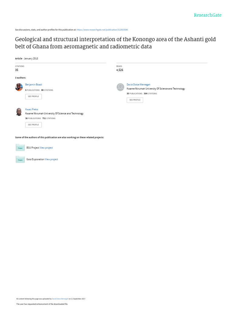Geological and Structural Interpretation of The Konongo Area of The ...