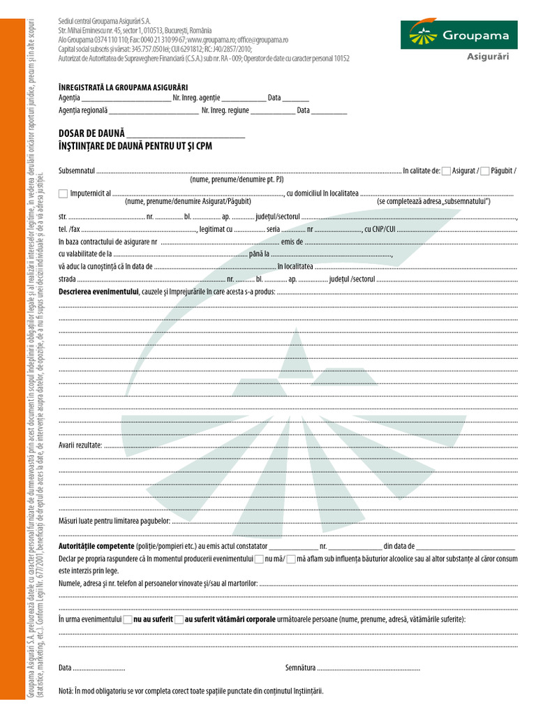 2093 - Instiitare de Dauna UT Si CPM | PDF