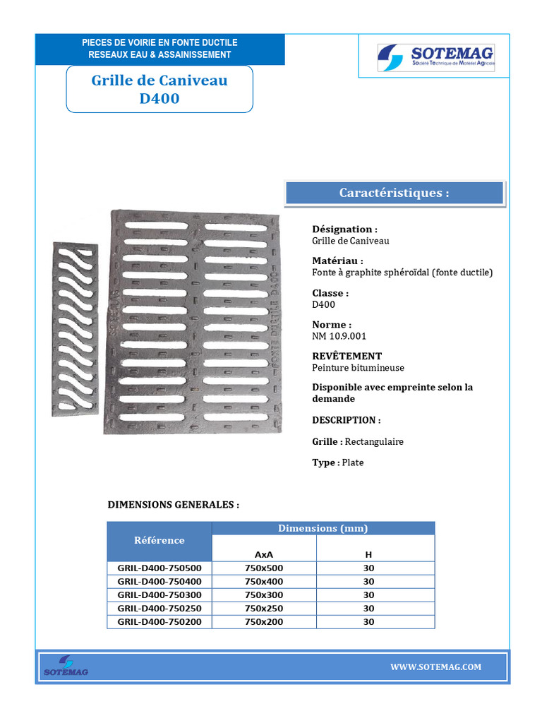 Fiche Technique de La Grille | PDF
