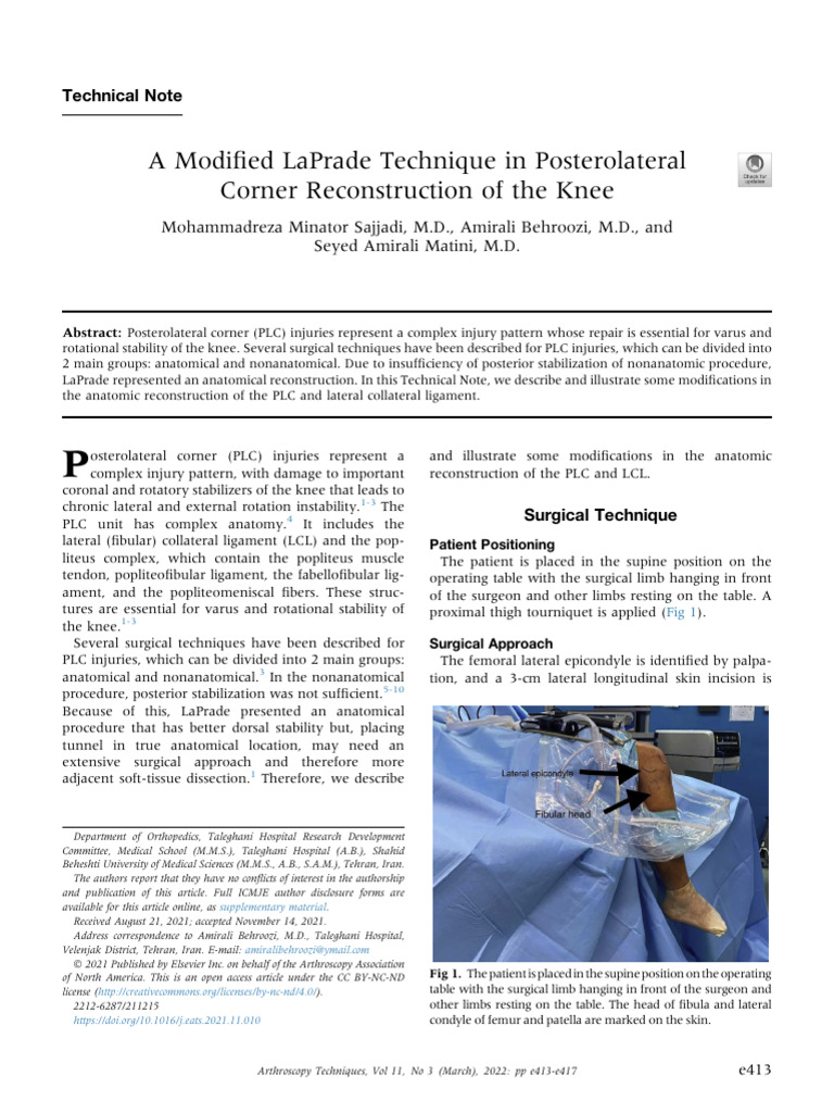 Tecnica Laprade | PDF | Human Anatomy | Lower Limb Anatomy