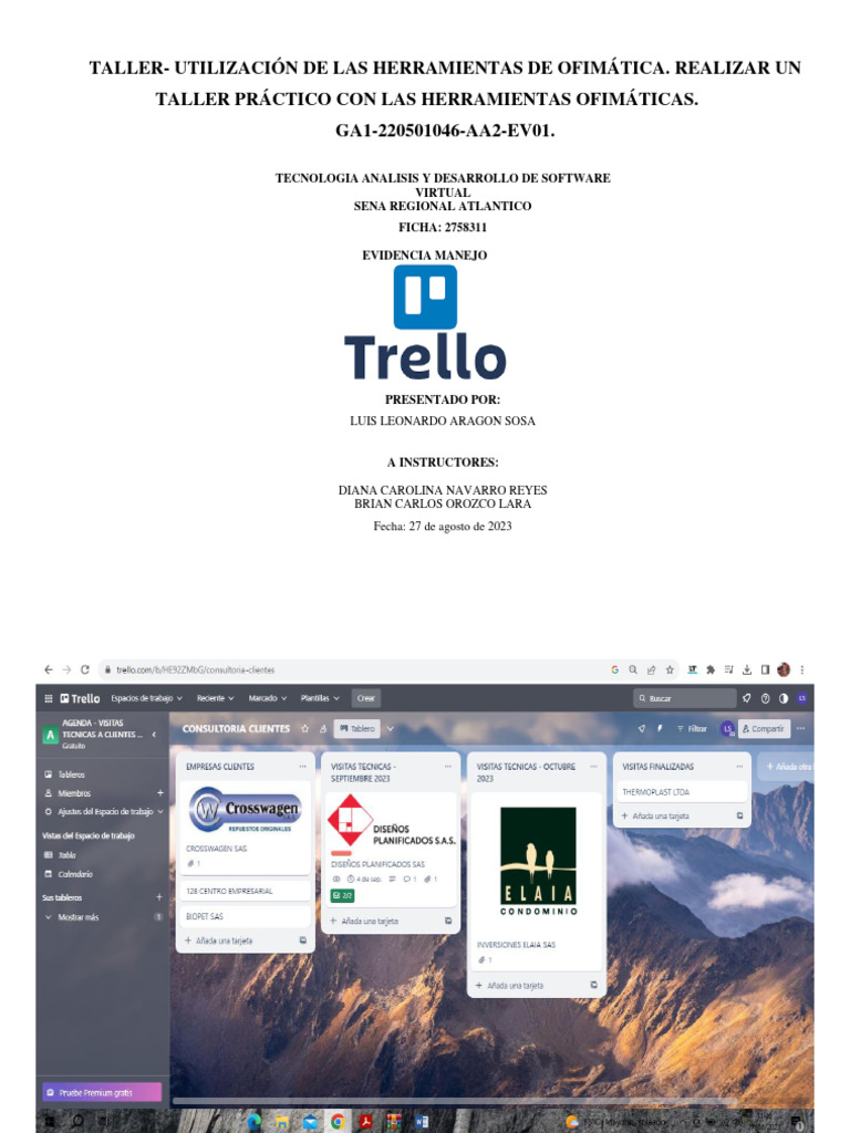 Taller- Utilización de las herramientas de Ofimática. Realizar un taller práctico con las ...